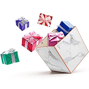 2 Pieces Large Gift Bag Marble Paper Extra Large Gift Bags for Presents Square Giant XL Huge Wedding Gift Bag with Handle for Birthday Wedding Anniversary Party Supplies, 11.8 x 11.8 x 11.8 Inch