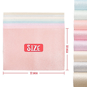LOTOFUN Shiny Pearl Faux Leather Sheets: Soft Pearl Lustrous Textured Metallic PU Synthetic Leather Fabric 8Pcs/Set 12x8 Inch for Bows Earrings Making DIY Craft (Light Color)