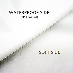 Waterproof Fabric by The Yard - 85" (White, 5 Yard) | Bedding Textile | White Fabric Tablecloth