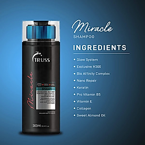 TRUSS Deluxe Prime Hair Treatment Bundle with Miracle Shampoo and Conditioner Set and Hair Mask
