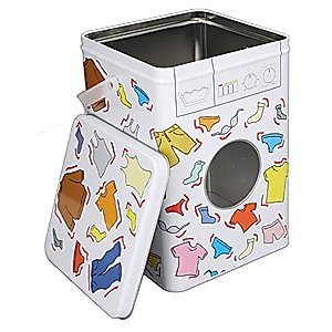 Laundry Detergent Container, Powdered Laundry Detergent Container with Perspective Window Lid Laundry Detergent Powder Storage Tin Box, Washing Machine Appearance Large Capacity Storage Box