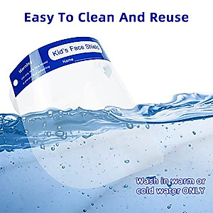 aaGlow 10 PCS Kids Face Shield Safety Protective Face Shield for Boys & Girls Anti fog Visor & Confort Sponge