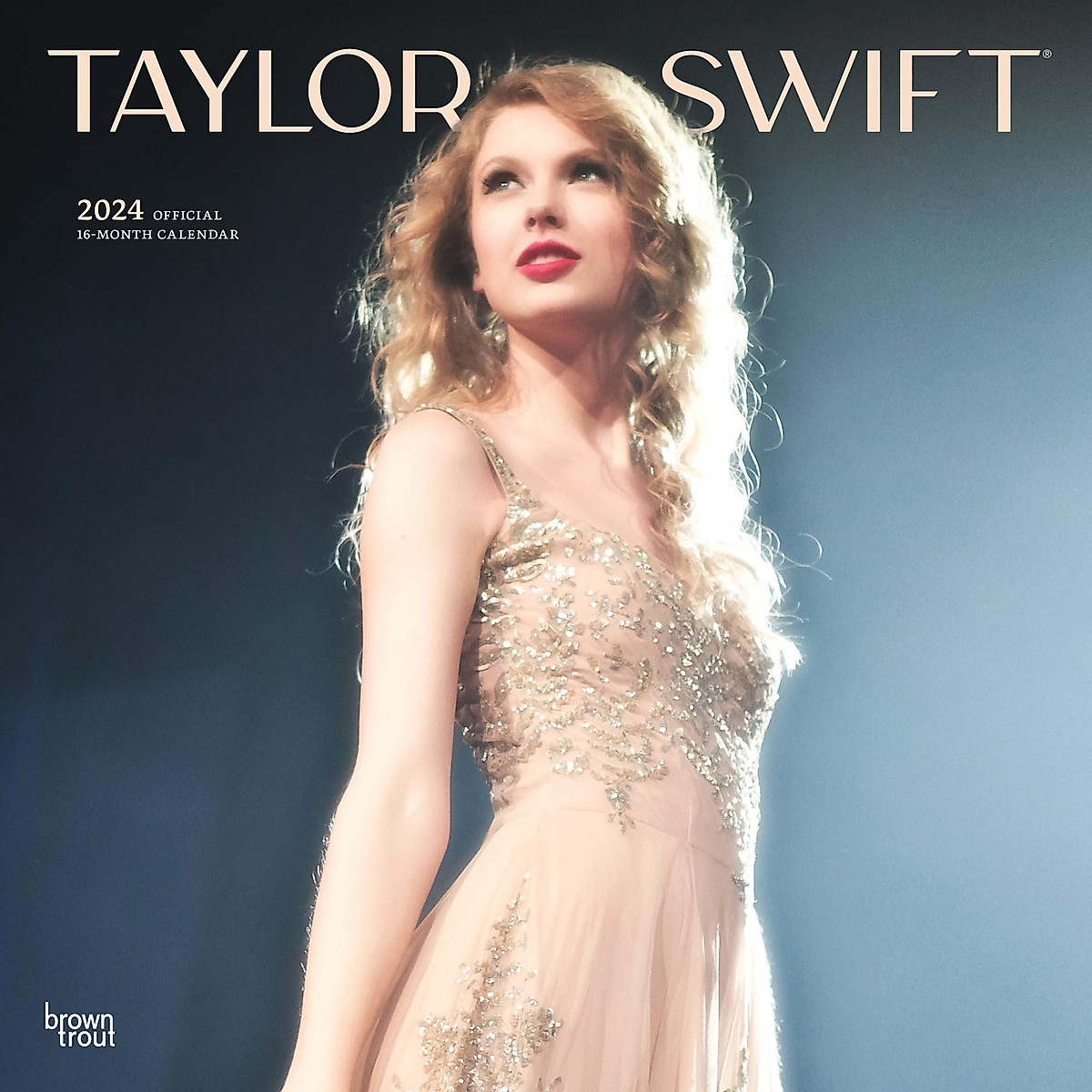 2024 Brown Trout Monthly Square Wall Calendar, 12" x 24", Taylor Swift, January To December 2024