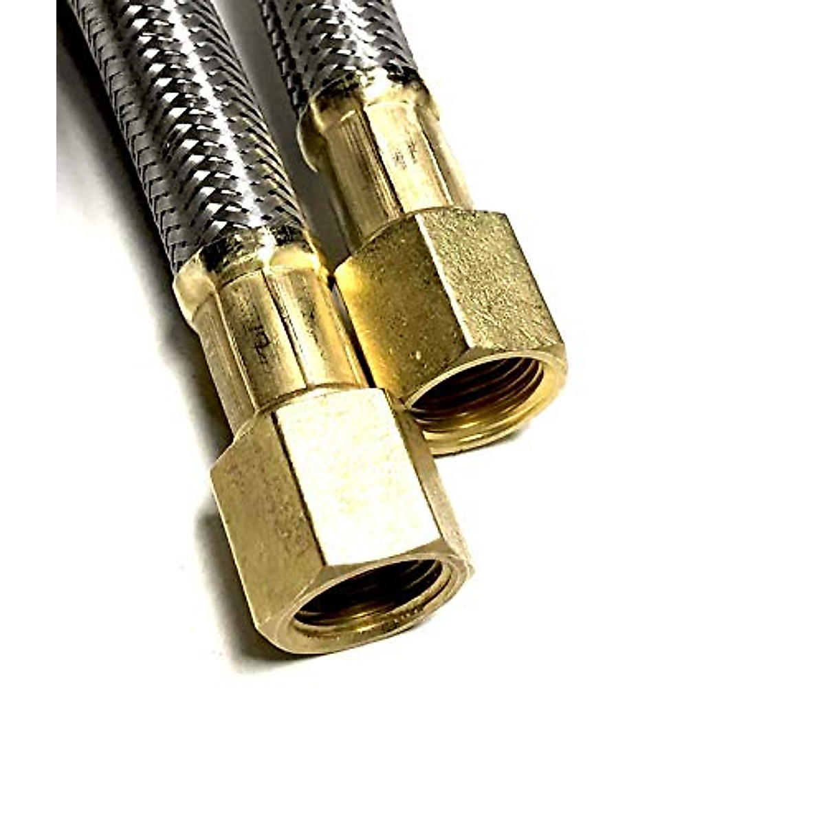 Shark Industrial 18FT Stainless Steel Braided Propane Hose Extension Assembly with 3/8" Female Flare on Both Ends for Gas Grill, RV Fire Pit