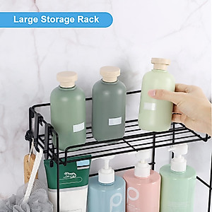 Vrisa Over Toilet Bathroom Organizer, 2-Tier Bathroom Storage Shelf Multifunctional Toilet Rack for Bathroom Decor No Drilling Over Toilet and Wall Mounted Design Space Saver, Black