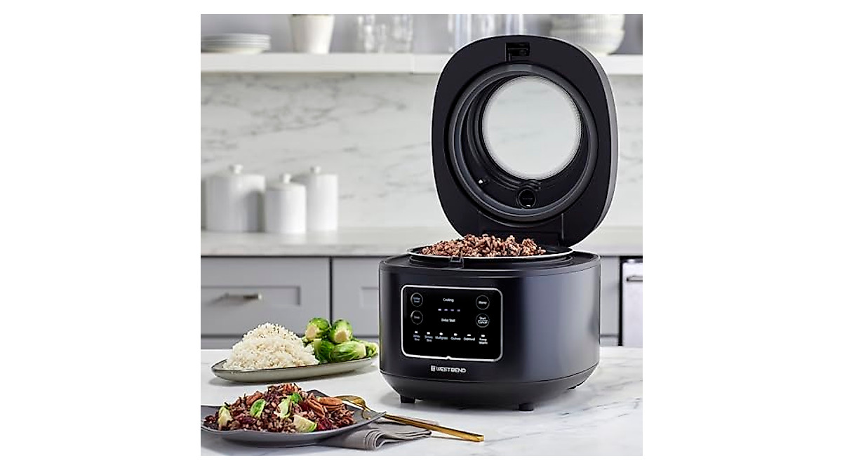West Bend Rice & Grain Cooker | 7-in-1 Programmable 12-Cup