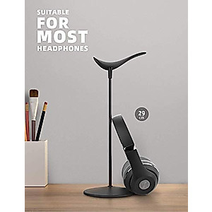 Lamicall Headphone Stand, Desktop Headset Holder - Desk Earphone Stand, for All Headsets Such as Airpods Max, HyperX Gaming Headphones, Beats/Sony/Sennheiser Music Headphones - Black