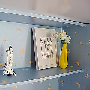 HOYOYO 17.8 x 78 Inches Self-Adhesive Liner Paper, Removable Shelf Liner Wall Stickers Dresser Drawer Peel Stick Kitchen Home Decor, Blue Moon