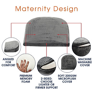 Cheer Collection Memory Foam Maternity Wedge Cushion | Pregnancy Pain Relief Belly Support Pillow with Removable Microplush Washable Cover