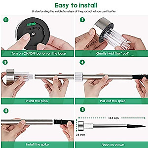 INSOME Solar Lights Outdoor Waterproof,12 Pack Stainless Steel Bright Solar Powered Landscape Lights,Solar Pathway Lights,Solar Garden Lights for Yard Patio Walkway Spike