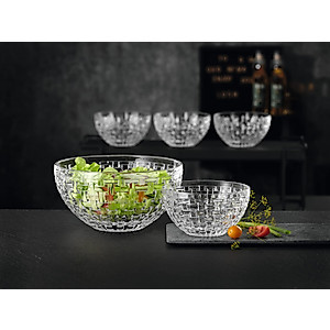 Nachtmann Bossa Nova Round Crystal Dip Bowls, Set of 4, Serving Dish for Sauce, Salsa, Ice Cream, and Dips, Giftable, 3.5 Ounce, Clear, Dishwasher Safe