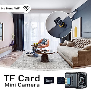 Mini Spy Camera with 32GB Micro SD Card Hidden Camera with Night Vision and Audio Motion Detection Small Nanny Camera for Home Security No WiFi