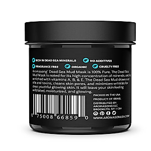 Aromasong 100% Pure Dead Sea Mud Mask for Face - Cleansing Natural Skin Care for Women and Men