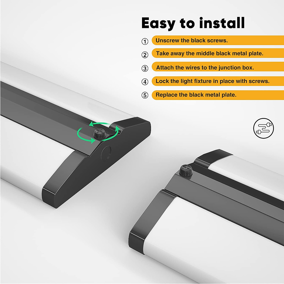 FAITHSAIL 4FT LED Wraparound Light Fixture Ceiling Mount, Ultra Slim 50W LED Garage Light Flush Mount, 4000K Neutral White, 5500 Lumens Office Light, Fluorescent Fixtures Replacement, 4 Pack