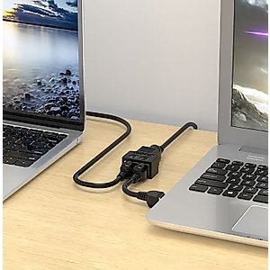 (2 Pack) RJ45 Network 1 to 2 Port Ethernet Adapter Splitter, RJ45 1 Male to 2 Female LAN Ethernet Splitter Adapter Cable Suitable Super Cat5, Cat5e, Cat6, Cat7 LAN Ethernet Socket Connector Adapter