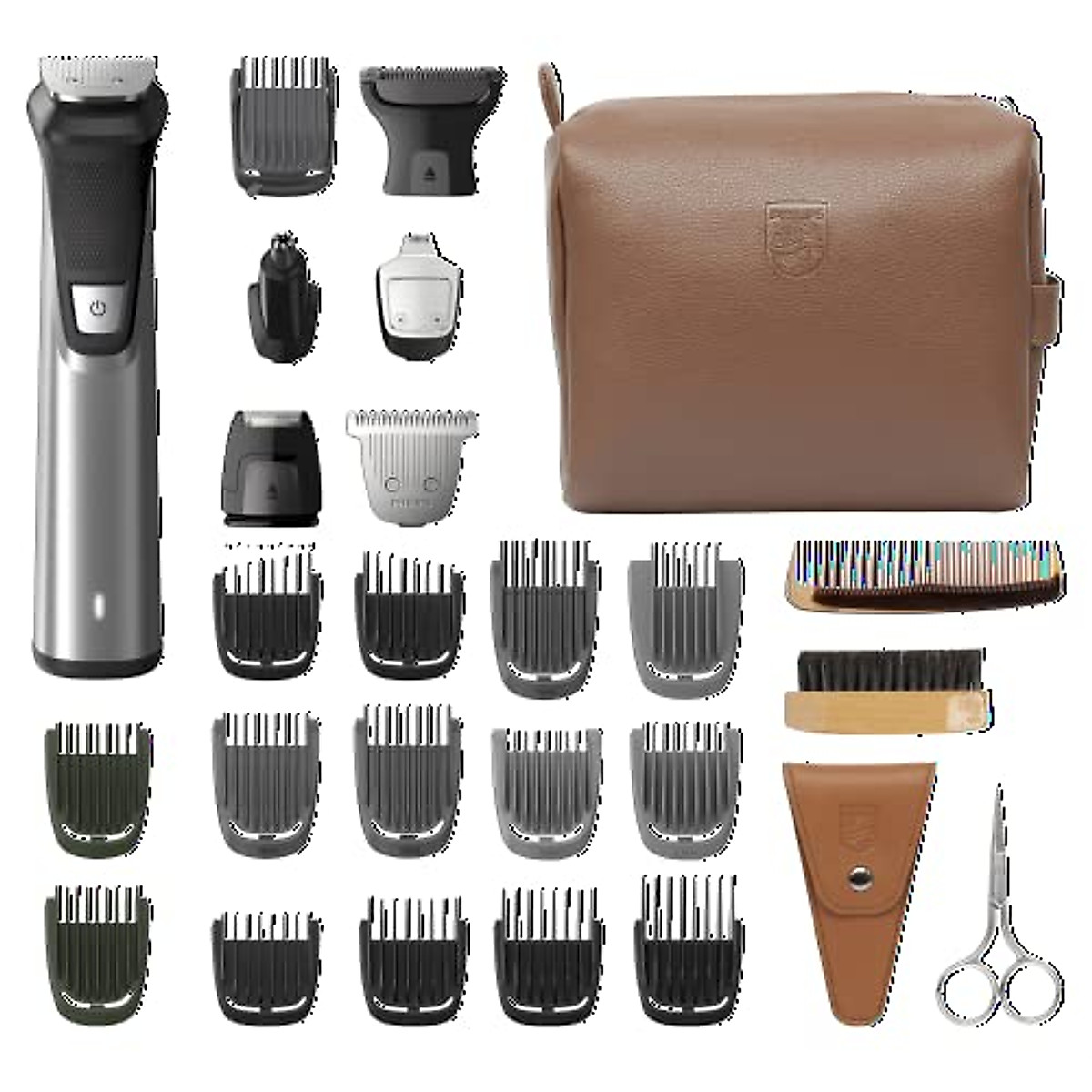 Philips Norelco Multi Groomer 29 Piece Mens Grooming Kit, Trimmer for Beard, Head, Body, and Face - NO Blade Oil Needed, MG7791/40