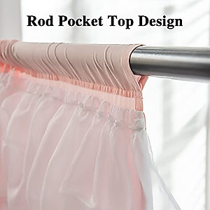 GY Nursery Curtains Catarina Layered Solid Blackout and Sheer Window Curtain Panel Pair for Kids/ Girls Bedroom Living Room Nursery, Blush Pink, 42x63 Inch, Set of 2 Panels