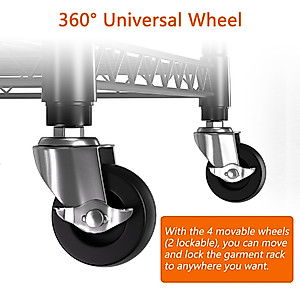 Soywey Heavy Duty Wire Garment Rack, 31.5" L x 15.6" W x 78.6" H Clothing Rack Clothes Rack for Hanging Clothes Metal Free Standing Clothes Rack Wire Metal Clothing Rack Closet（Black）