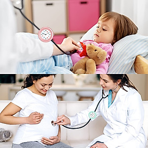 Janmercy 4 Pcs Stethoscope Watch with Medical Symbols for Doctor Clinic Staff Tunic Nurses Stethoscope Clock Watches Clip on Watch Lightweight Frame Nursing Stethoscope Accessories