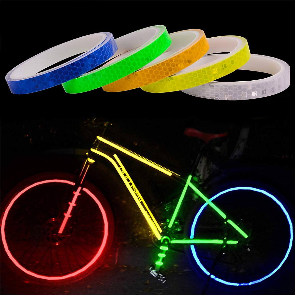 Brightplus Reflective Tape White 0.5" X10'-Waterproof Self-Adhesive Trailer Reflector Tape-Reflective Tape for Trucks,Trailers,Cars.Warning Caution Conspicuity Tape