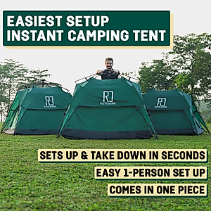 Reactive Outdoor Tent - 3 Second Tent - 3 Sec Instant Pop Up Tent - Easy and Quick Setup Camping Tent - 1 Person Setup Waterproof Double Layer Outdoor Camping Tent