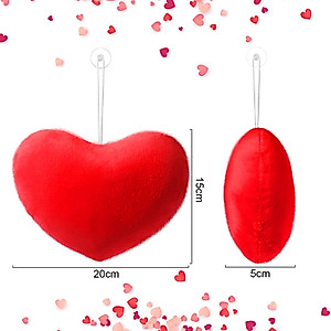 Jetec 3 Pcs Valentines Heart Pillows Red Heart Shaped Pillow Plush Mini Hanging Toys Cushion Stuffed Heart Pillow Plush Heart Decorative for Valentine's Day Bed Chair Sofa Cars Living Room Office