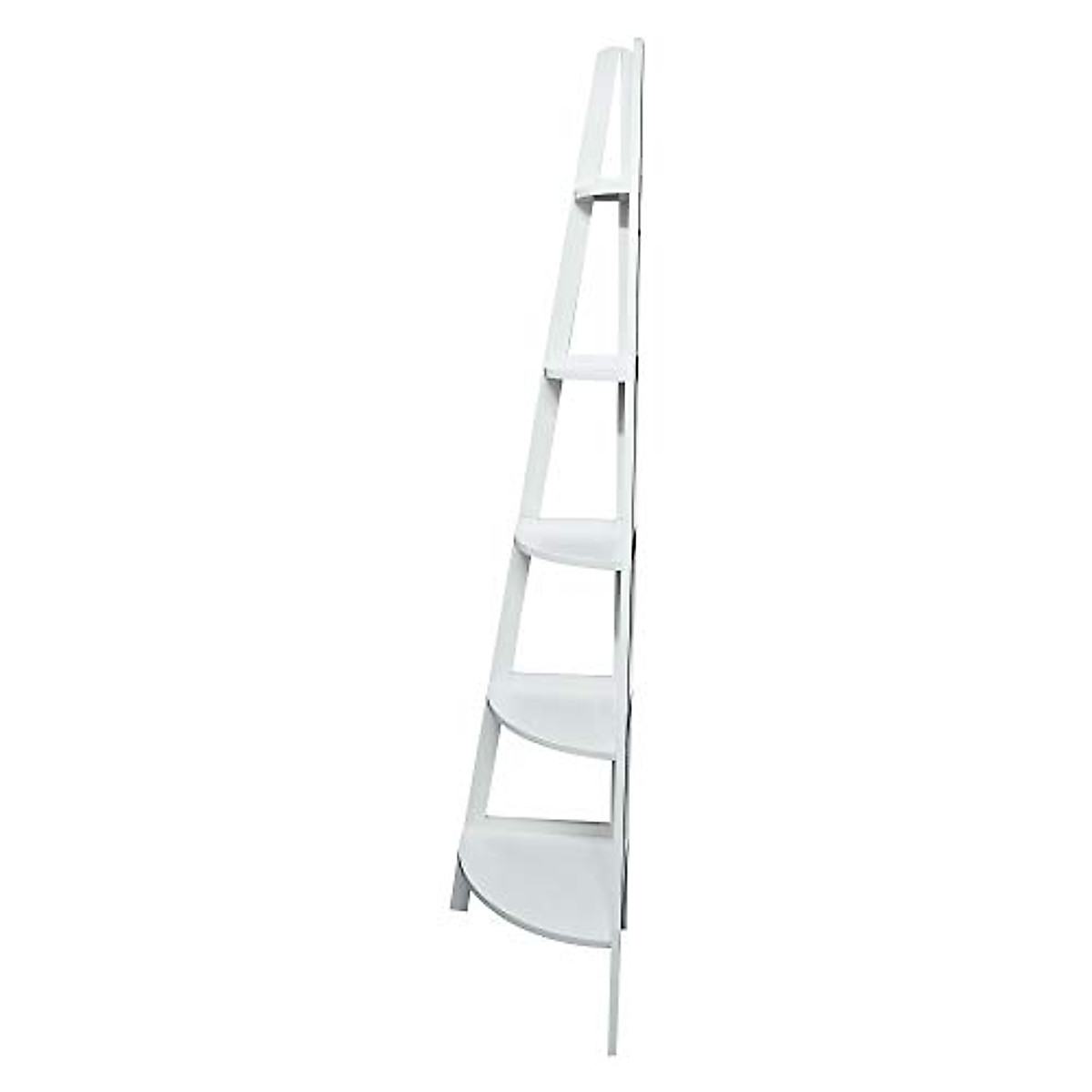 Casual Home 5-Shelf Corner Ladder Bookcase, White (Pack of 1)