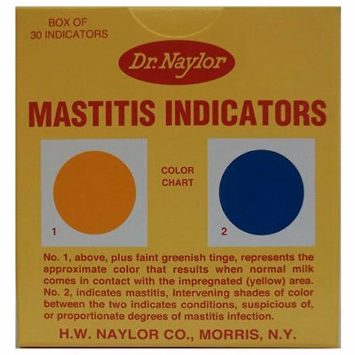 Mastitis Milk Cowside Home Test Indicators, Box of 30 Indicator Cards