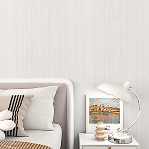 Skyblur White Wood Grain Vinyl Wallpaper, 24"x 118", Peel & Stick, Self Adhesive, Removable, Multi-Purpose, Kitchen, Bathroom, Living Room, Stain Resistant