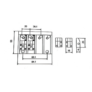 Guyker Guitar Bass Bridge - 4-String A-Style Bass Bridge .656" .687" .718" .750" .787".687" String Spacing Adjustment, Chrome