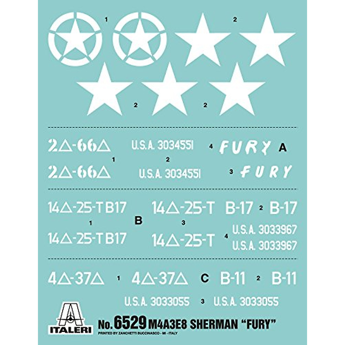 Italeri 6529S - 1: 35 m4 a3e8 Sherman, Fury, Shield
