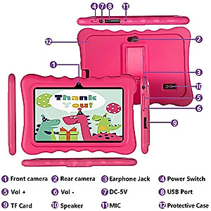 2023 Kids Tablet 7 inch Display Tablet for Toddlers, 32GB ROM, 2GB RAM Android 11.0 Tablet with Parental Control, Educational Games, WiFi, Bluetooth, Dual Camera, Kids Learning TV, Included Case