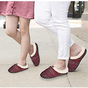 Pupeez Girls Knitted Fleece Lined Clog Slippers Blue 2/3