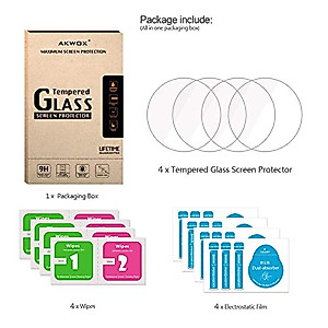 (Pack of 4) Tempered Glass Screen Protector for Citizen BM8180-03E, Akwox [0.3mm 2.5D High Definition 9H] Premium Clear Screen Protector for Citizen BM8180-03E