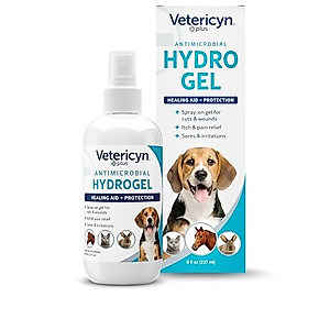 Vetericyn Plus Dog Wound Care Hydrogel Spray | Healing Aid and Wound Protectant, Sprayable Gel to Relieve Dog Itchy Skin, Safe for All Animals. 8 Ounces