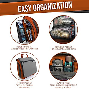 D&D Hanging Travel Toiletry Bag for Men and Women – Cosmetics, Makeup and Toiletries Organizer Kit with 10 Compartments, YKK Zippers, XXL Metal Swivel Hook, Water-Resistant Nylon