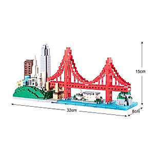 DOLBLOCK Micro Building Blocks Set San Francisco Golden Gate Bridge Modle Set, Architecture Skyline Collectible Building Kit Toy Present for Adults and Teens (1610 Pieces)