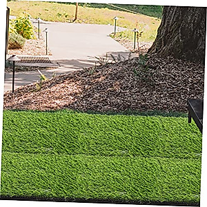 Yardwe 4pcs Synthetic Fake Grass Fake Lawn Grass Imitation Grass Fake Grass Rug Fake Green Dog Grass Mats Fake Lawn Mat Interlocking Turf Tiles Grass Tile Mat Faux Rug Artificial Paver or
