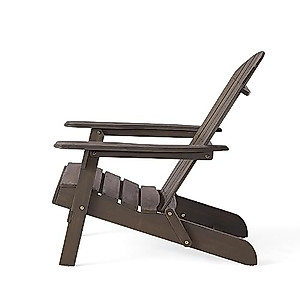 Christopher Knight Home Great Deal Furniture Milan Outdoor Rustic Acacia Wood Folding Adirondack Chair, Gray