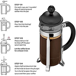 Bodum Java French Press Coffee Maker, 34 Ounce, 1 Liter, (8 Cup), Black