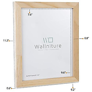 Wallniture Alps DIY Wall Decor 8x10 Craft Picture Frames Table Top Display or Wall Mount, Set of 6 Natural Finish