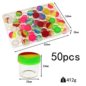 TruAres 5ml Glass Jars with Silicone Lids Airtight Multi Use Containers 50-Pack