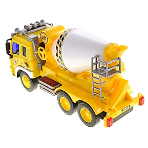 PowerTRC Push & Go Friction Powered Cement Truck Toy with Light and Sound | Realistic Play Mixer Construction Tanker Truck Toy Gift for Boys and Girls