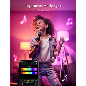 Lepro B1 AI Smart Light Bulbs - Dimmable Bluetooth LED Bulb with App Control, AI Generated Lighting LLM, AI Voice Control, Music Sync, RGBWW Color Changing Lights Bulb for Home, Party, 4 Packs
