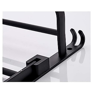 Towel Rack Wall-Mounted Towel Rack Foldable Towel Rail with Hook Space Aluminum Towel Rack Black Rack Kitchen Bathroom Home Decoration (Size : 60cm)