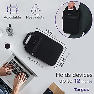 Targus 11.6-12 inch Laptop Case Vertical Messenger Bag or Tablet Carrying Case Travel Laptop Bag with Hideaway Handles, Cross Shoulder Strap Convertible Sleeve/Shoulder Bag Design, Black (TSS912)