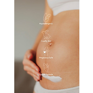 NOTHING FITS BUT Crème Belly Botaniceutical Maternity Herbal Vegan Cream for Stretch Marks Cream for Pregnancy with Rosemary, Green Tea and Chamomile Extracts (6.8 fl oz / 200ml)