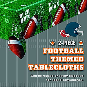 MATICAN Football Tablecloth, 2-Piece Football-Themed Tablecloths, Superbowl Party Decorations 2023, Football Party Supplies, 86.6 x 51.2 Inches