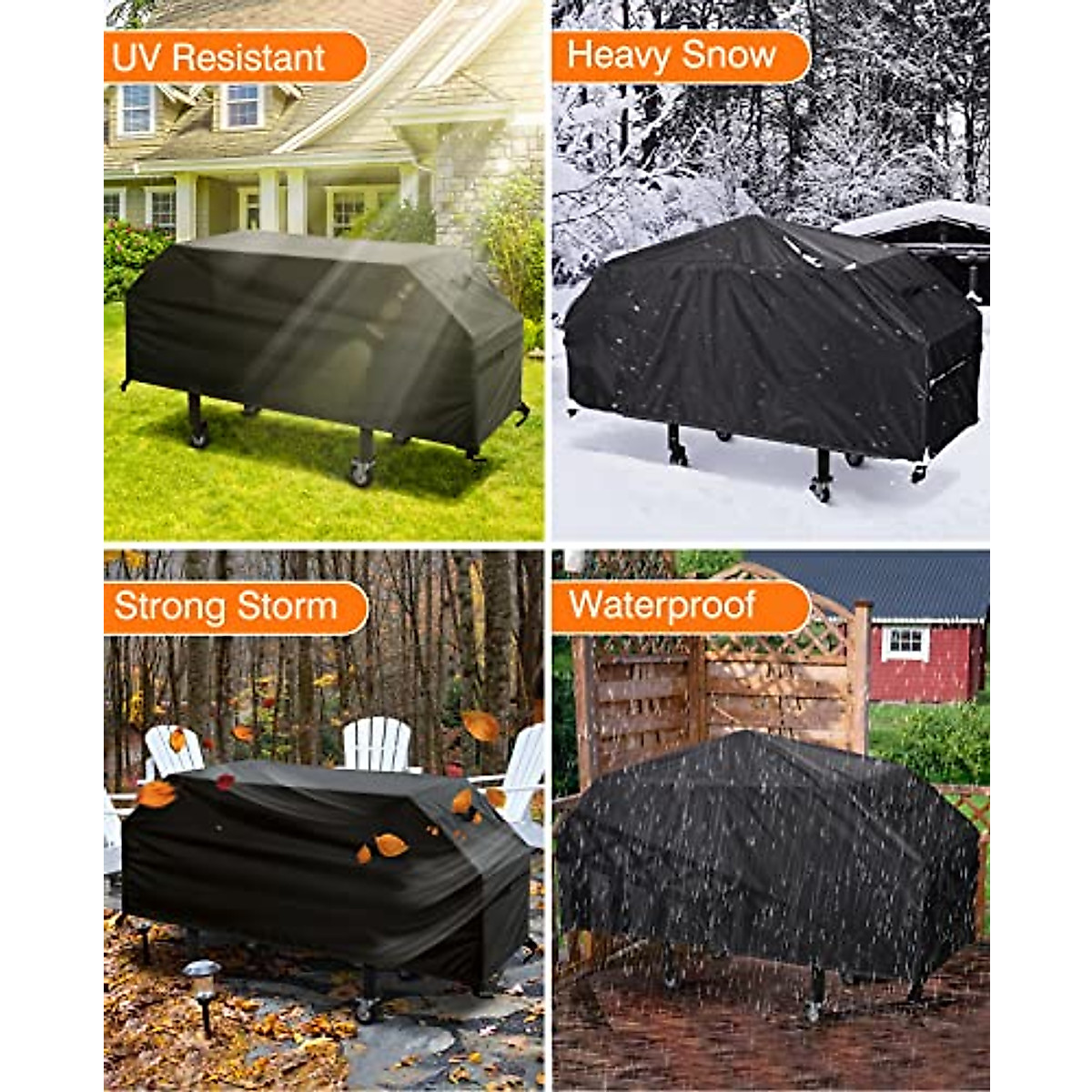 Homenote 36 inch Griddle Cover for Blackstone with Hood and Stand, Heavy Duty Grill Cover Waterproof Windproof Weather Resistant with Support Pole for Outdoor Grilling Camping Gas Grill Griddle 