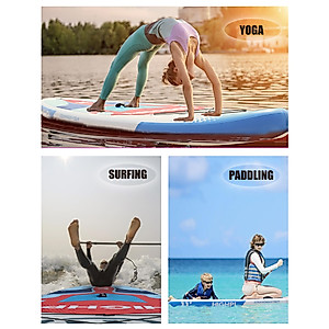 HIGHPI Inflatable Paddle Boards, 11'x33''x6'' SUP for Adults&Youth, Stand Up Paddle Boards with Accessories, Anti-Slip Deck, Stable Durable Lightweight, Suitable for Yoga Fishing Traveling